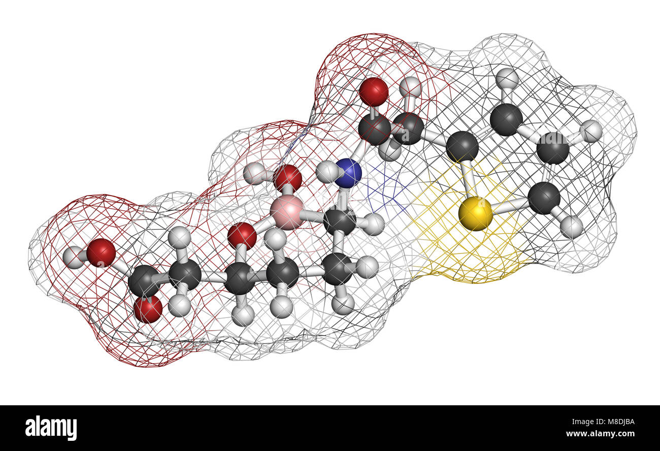 Vaborbactam drug molecule. Beta-lactamase inhibitor co-administered ...