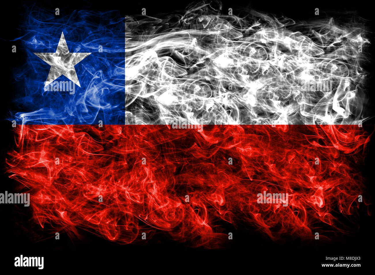 Chile smoke flag Stock Photo - Alamy