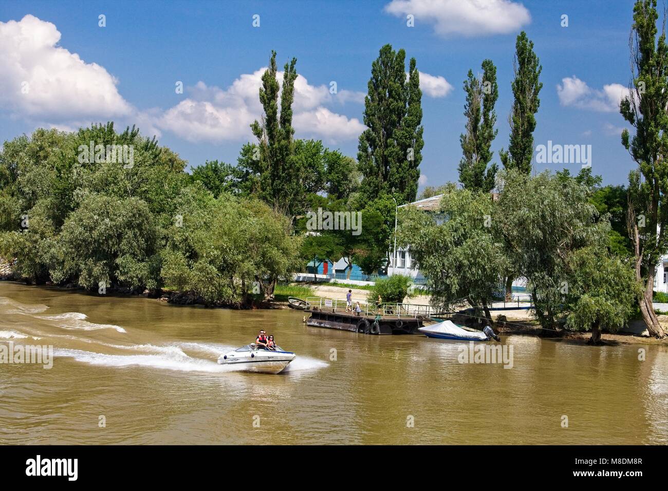 PLEASURE CRAFT ON THE RIVER DANUBE WITHIN THE DELTA DOWNSTREAM OF ...