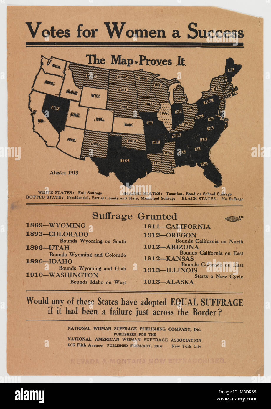 Women suffrage map usa hi-res stock photography and images - Alamy