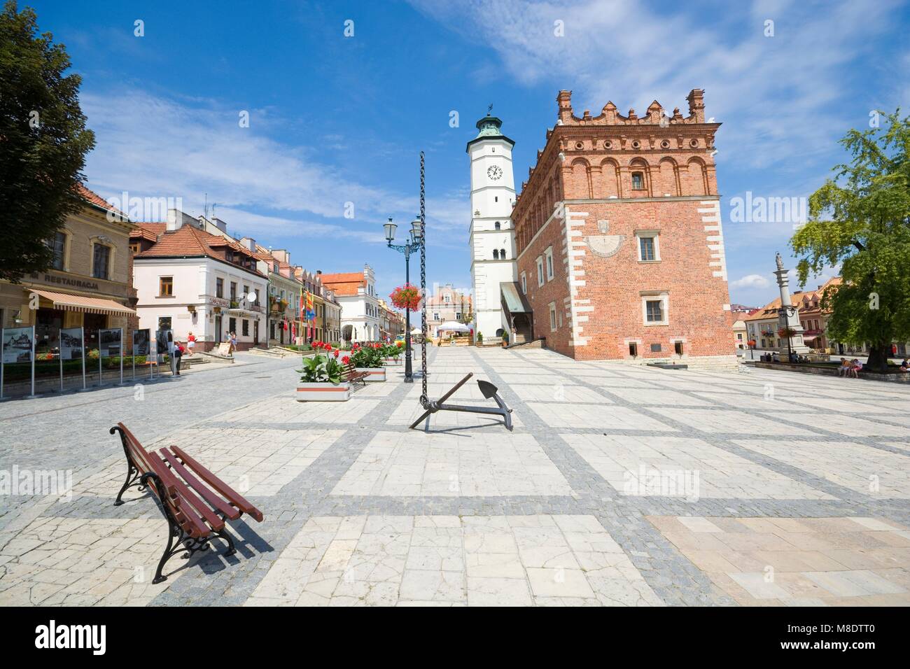 SANDOMIERZ, POLAND - AUGUST 03: Gothic style Town Hall with Renaissance ...