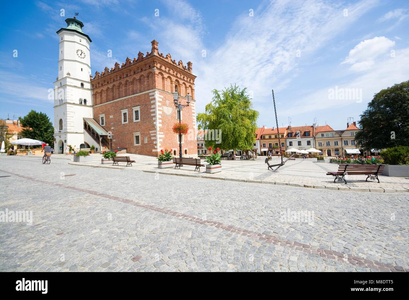 SANDOMIERZ, POLAND - AUGUST 03: Gothic style Town Hall with Renaissance ...