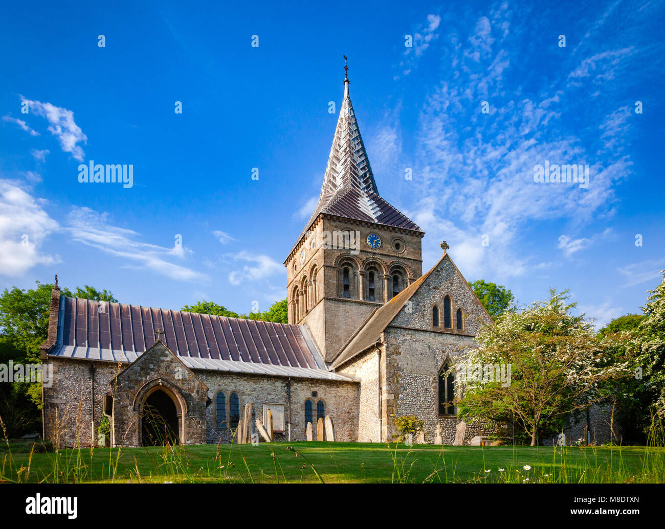 Anglican parish church of All Saints in East Meon, village and civil ...