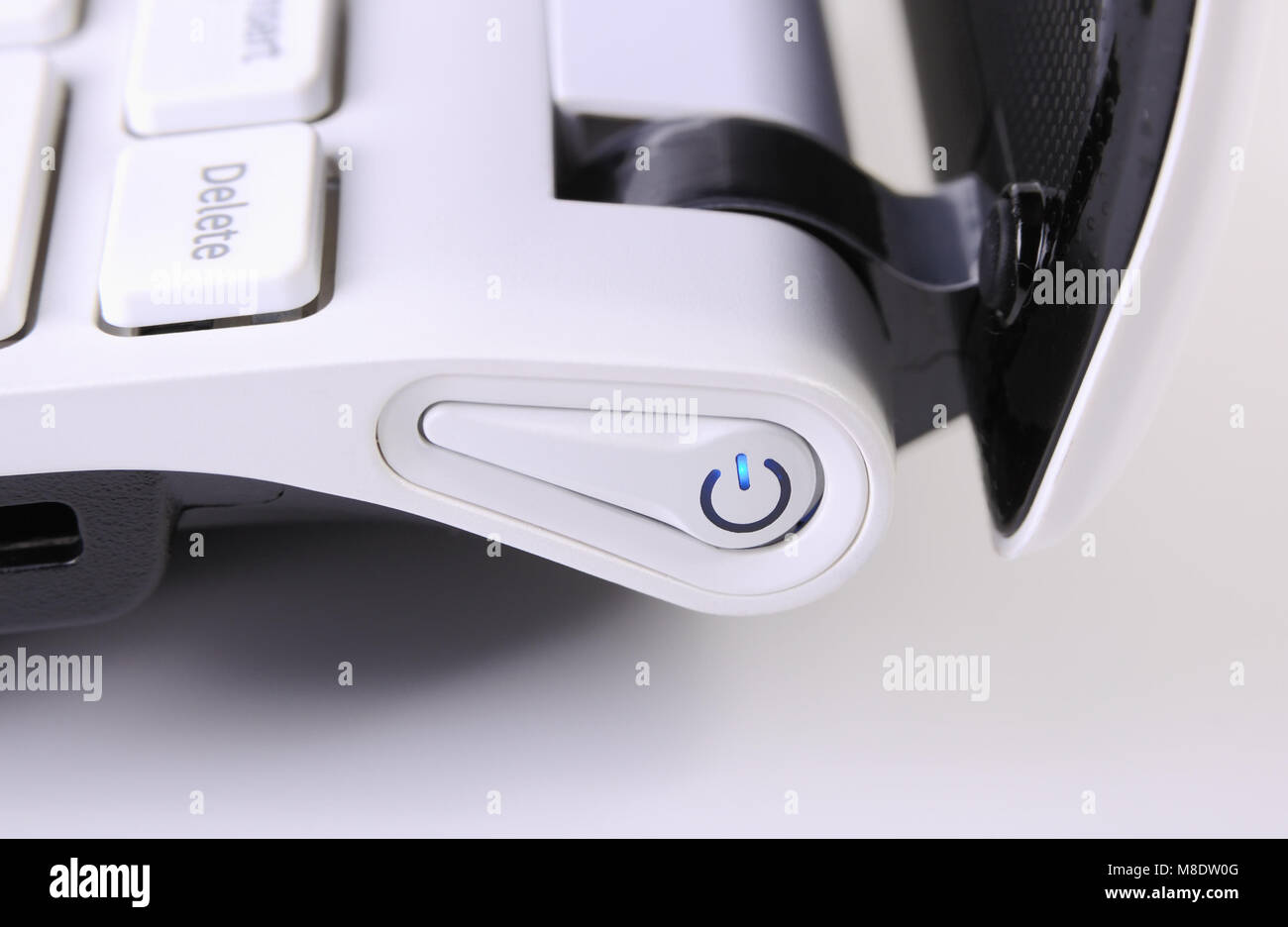 Button of turning on of the laptop closeup Stock Photo - Alamy