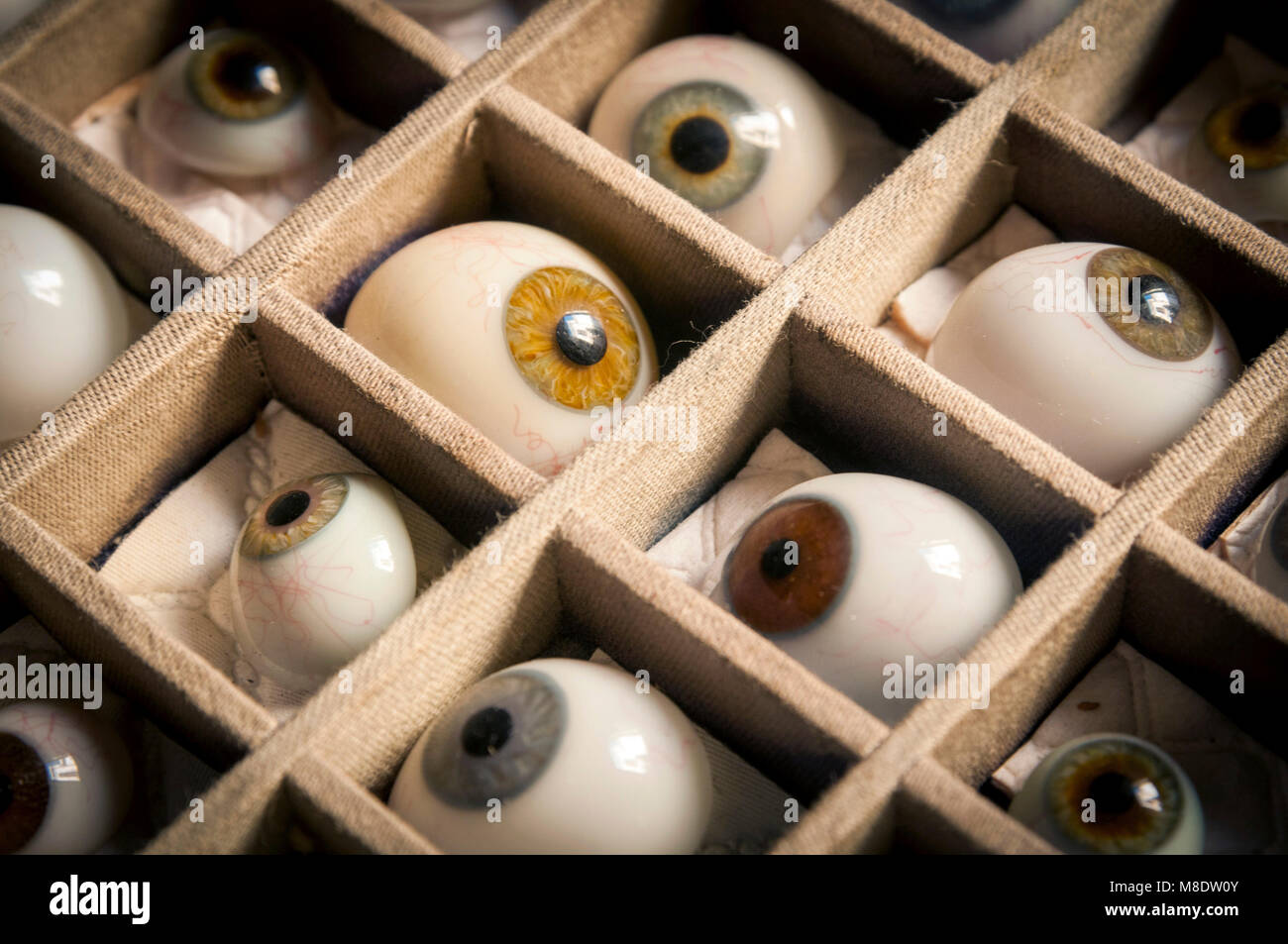 Artificial glass eyes in a box Stock Photo - Alamy