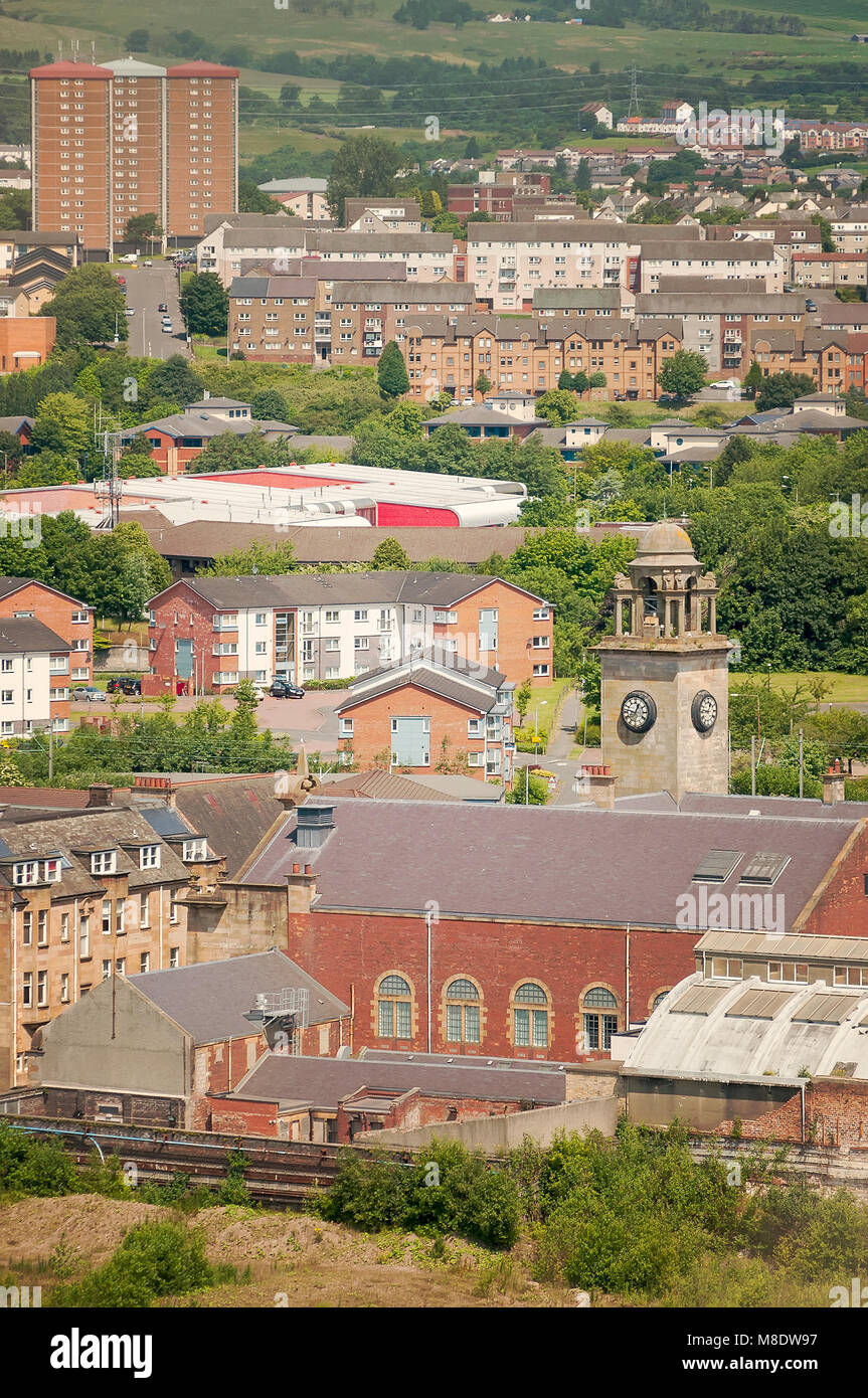 A view of Clydebank town from the top of the titan crane Stock Photo ...