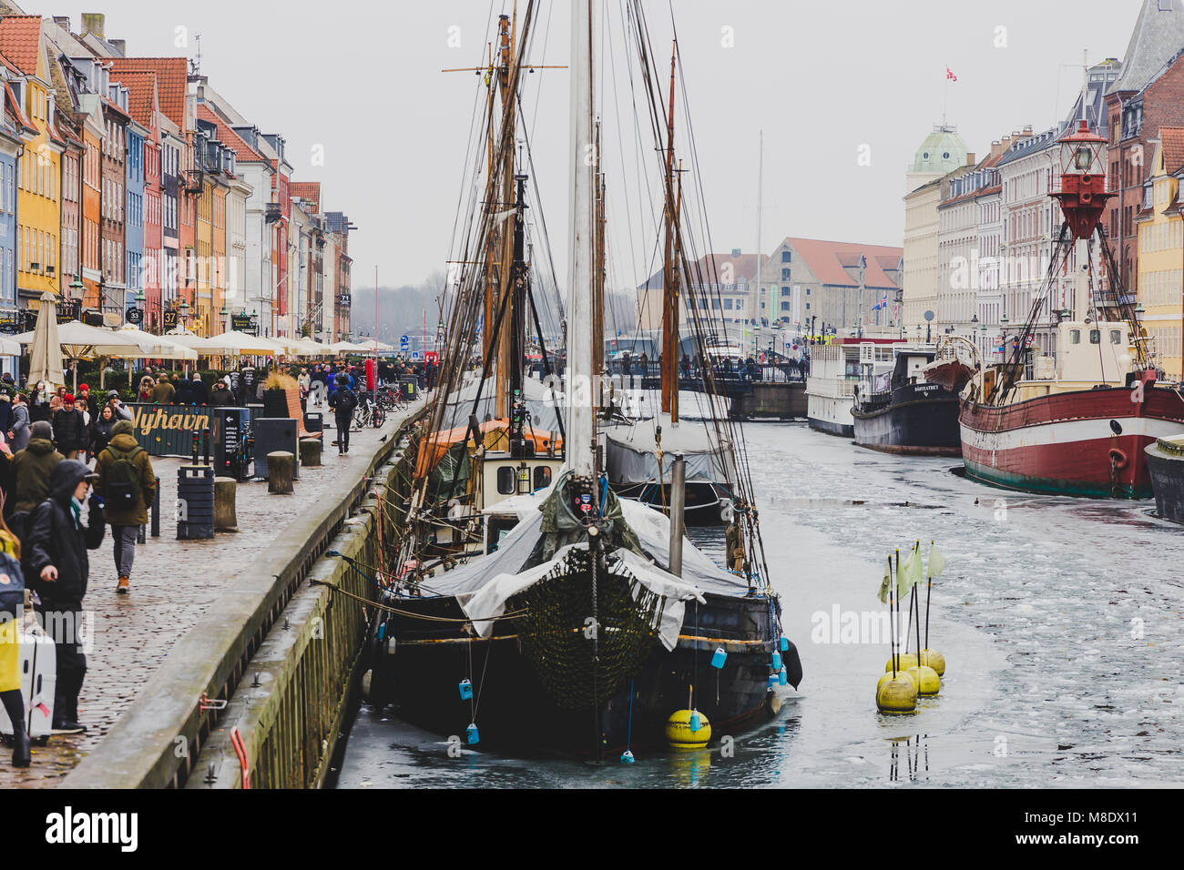 COPENHAGEN, DENMARK - March 11th, 2018: Copenhagen's famous Nyhavn ...