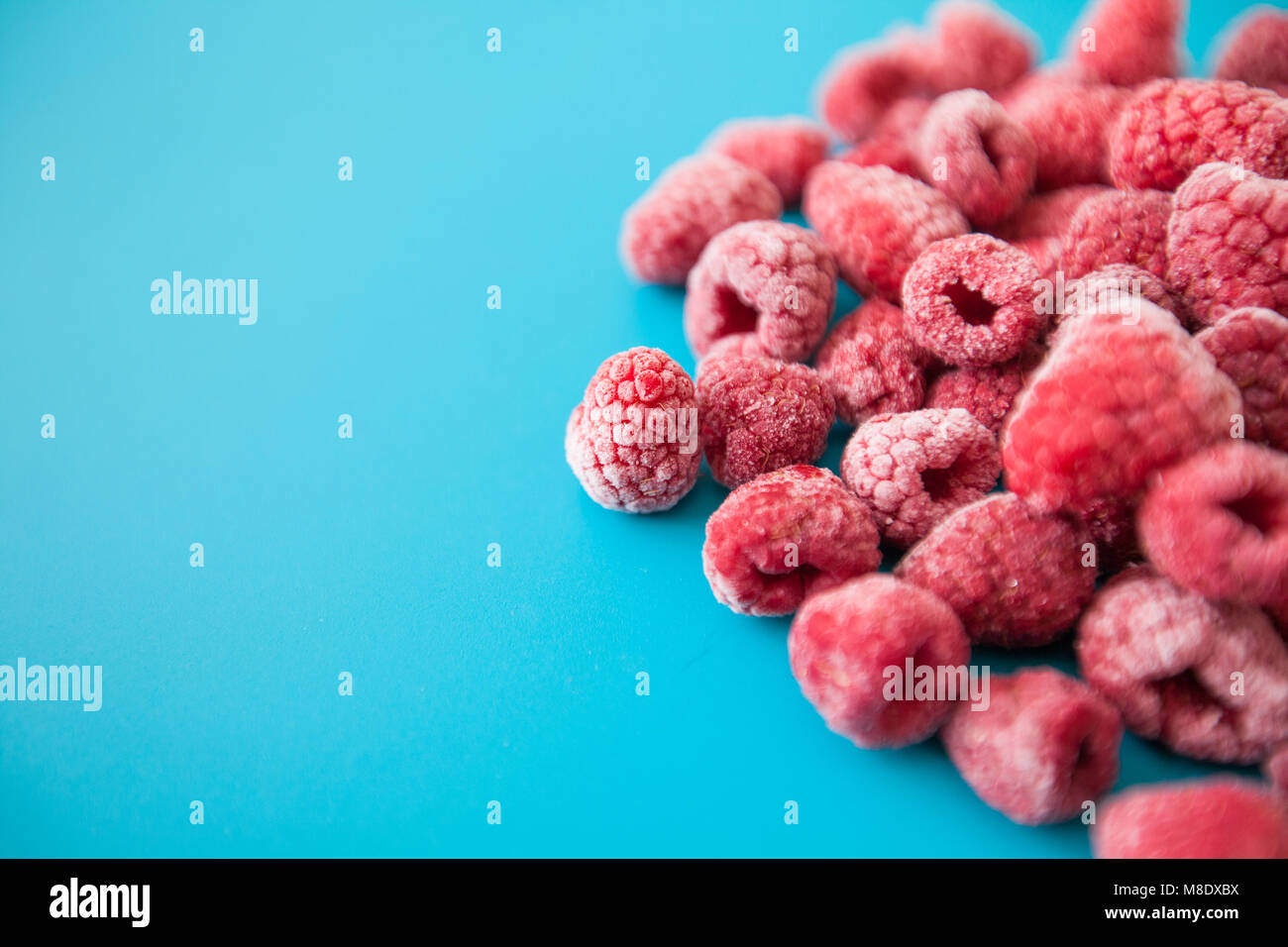 Healthy eating and nutrition, frozen raspberry fruit antioxidant food ...