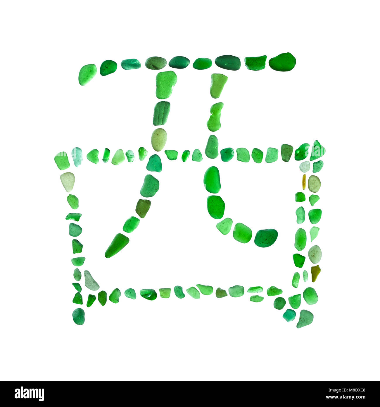 Chinese symbol xi - west, western, made of sea glass Stock Photo - Alamy