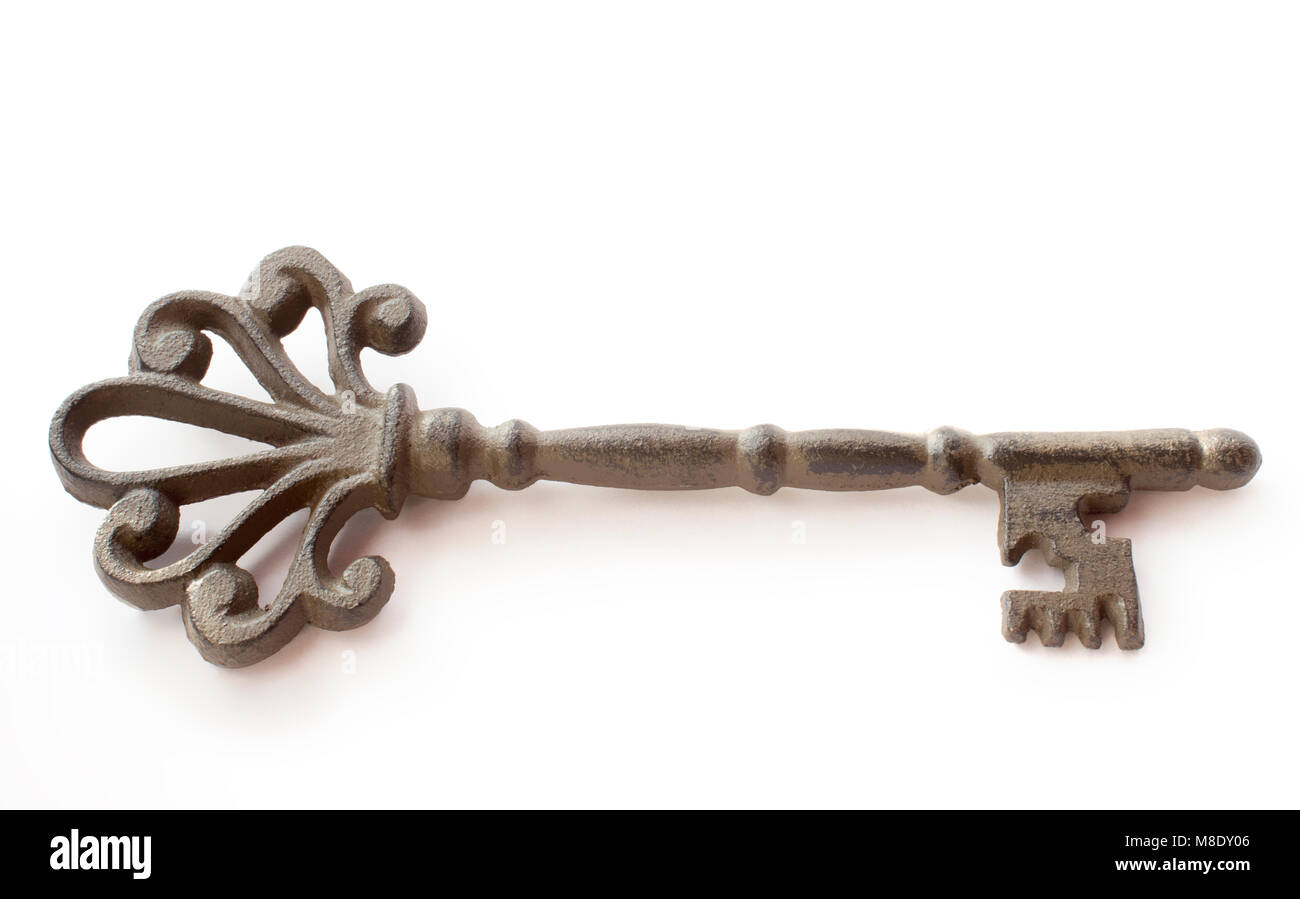 Isolated metal key on the white background Stock Photo - Alamy