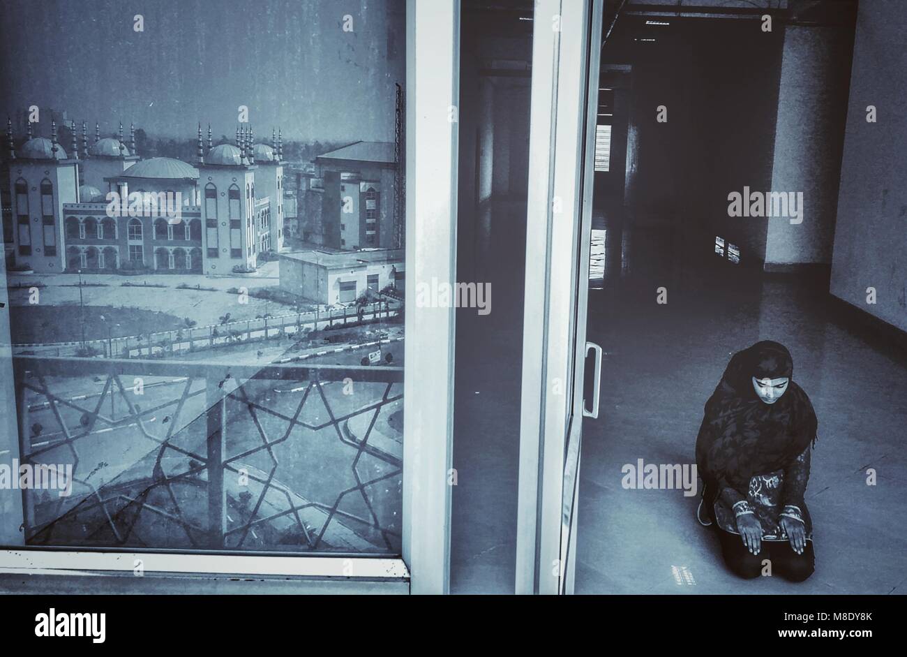 REFLECTION.PRAYING TO GOD Stock Photo - Alamy