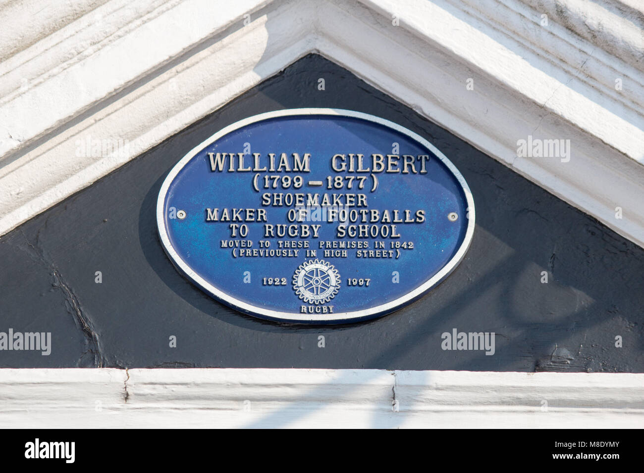 The sign above the Webb Ellis Museum in Rugby honouring the rugby ...