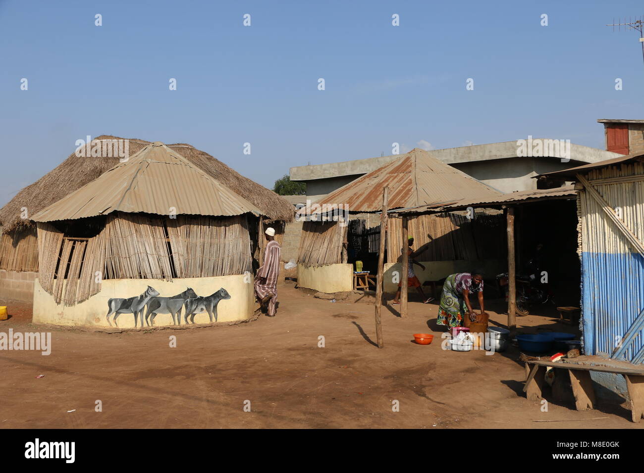 Village life in Ketou Benin Stock Photo - Alamy