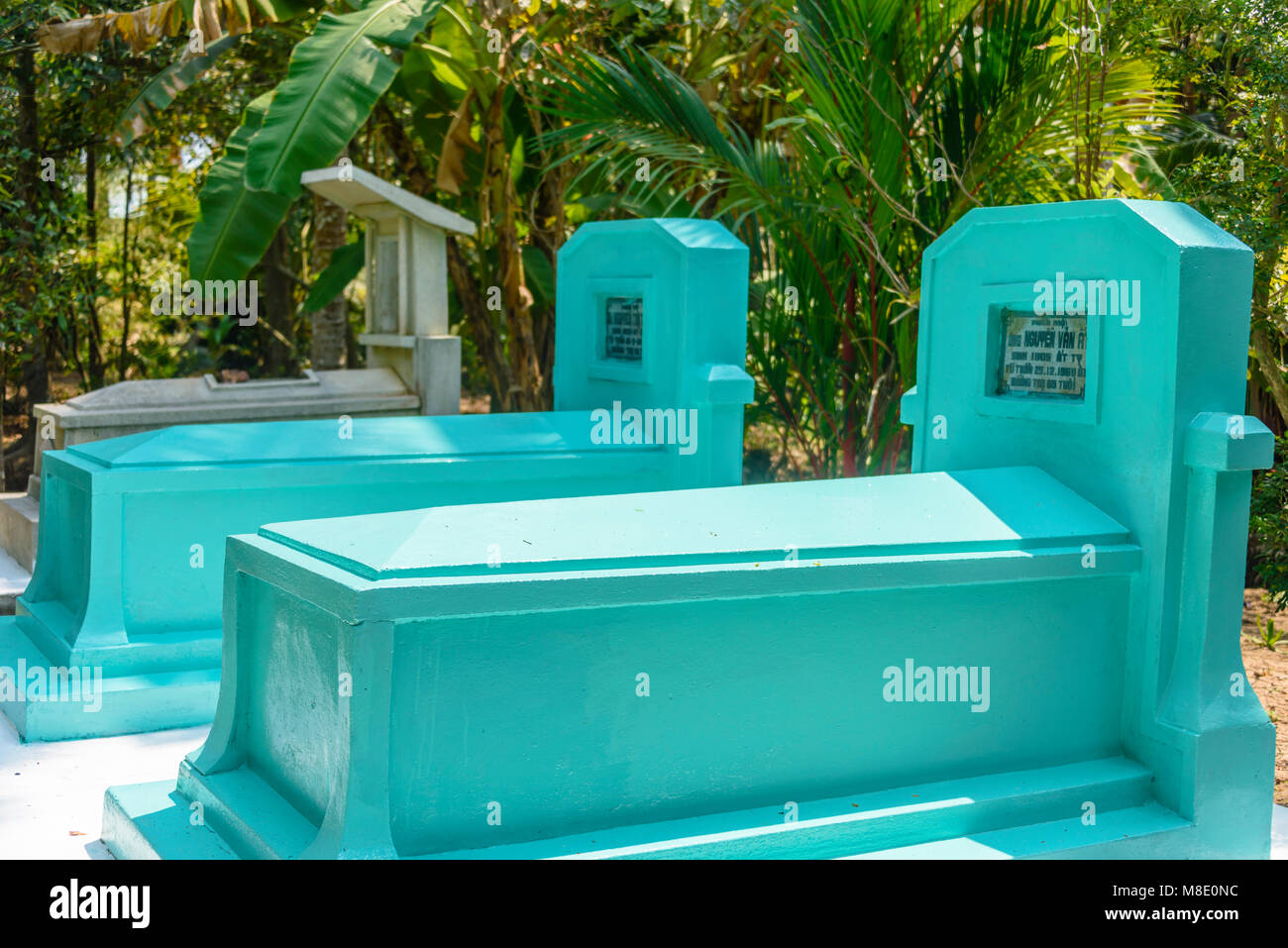 Family graves in a garden, Vietnam Stock Photo - Alamy