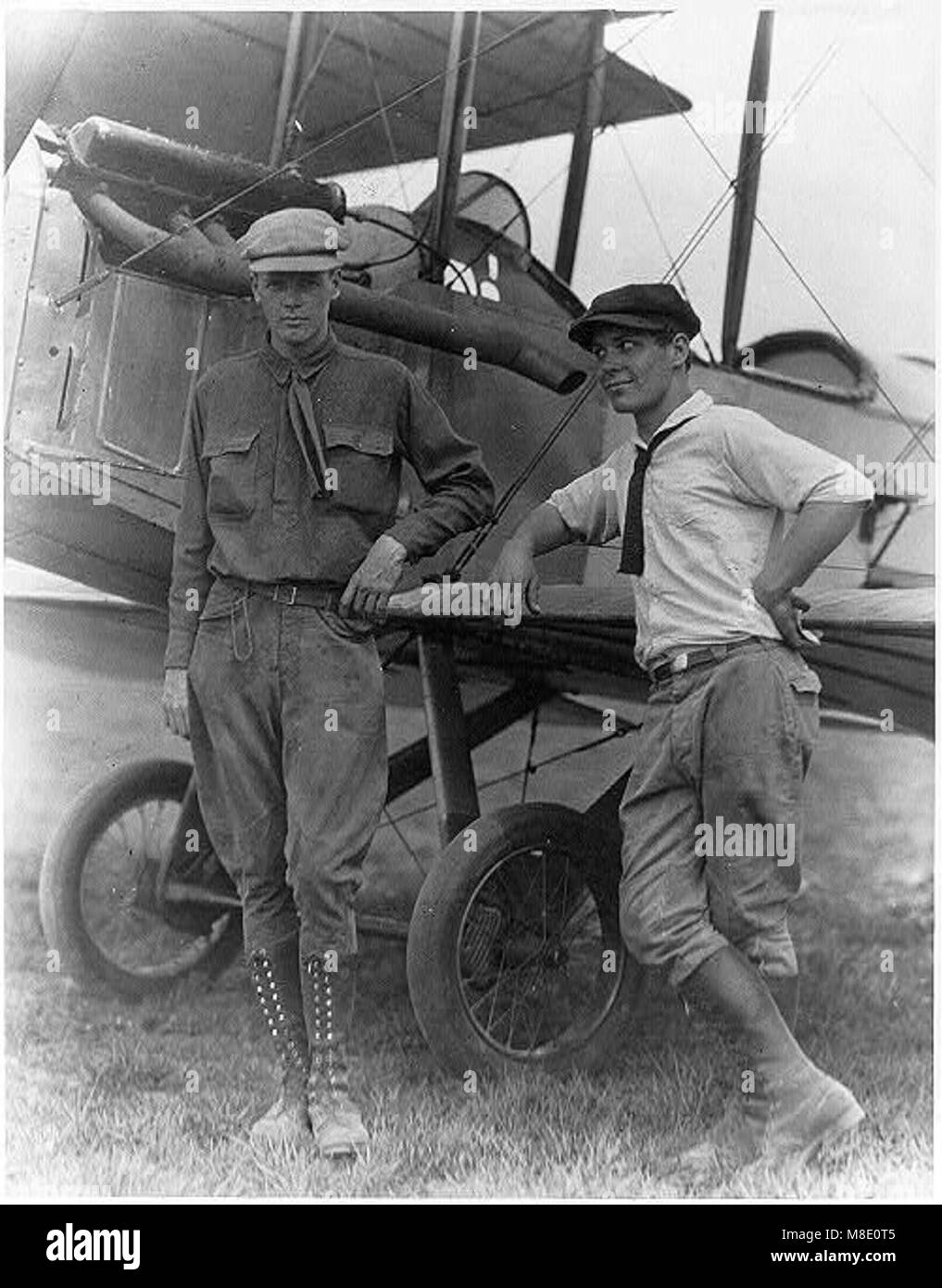 The photograph features Charles Lindbergh and Harlan 'Bud' Gurney at ...