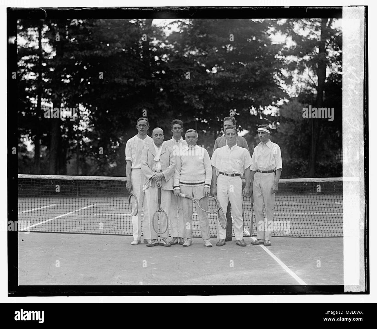 This photograph captures the Army tennis team on June 23, 1924. The ...