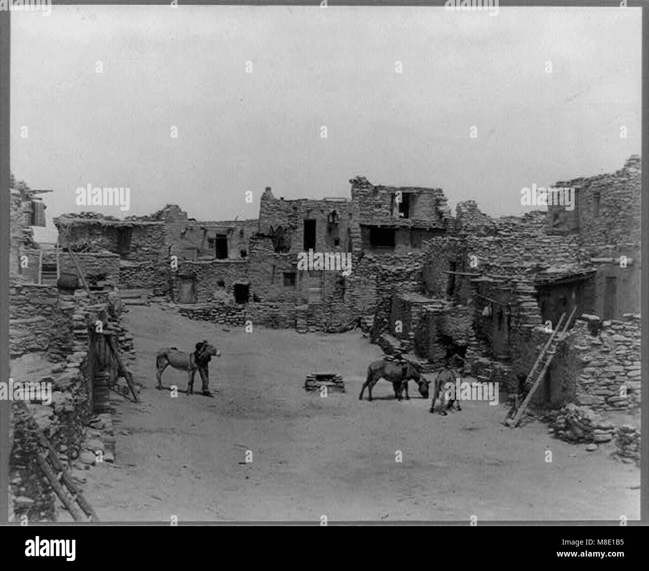 A photograph of the main court in Mishongnovi, an ancient village of ...