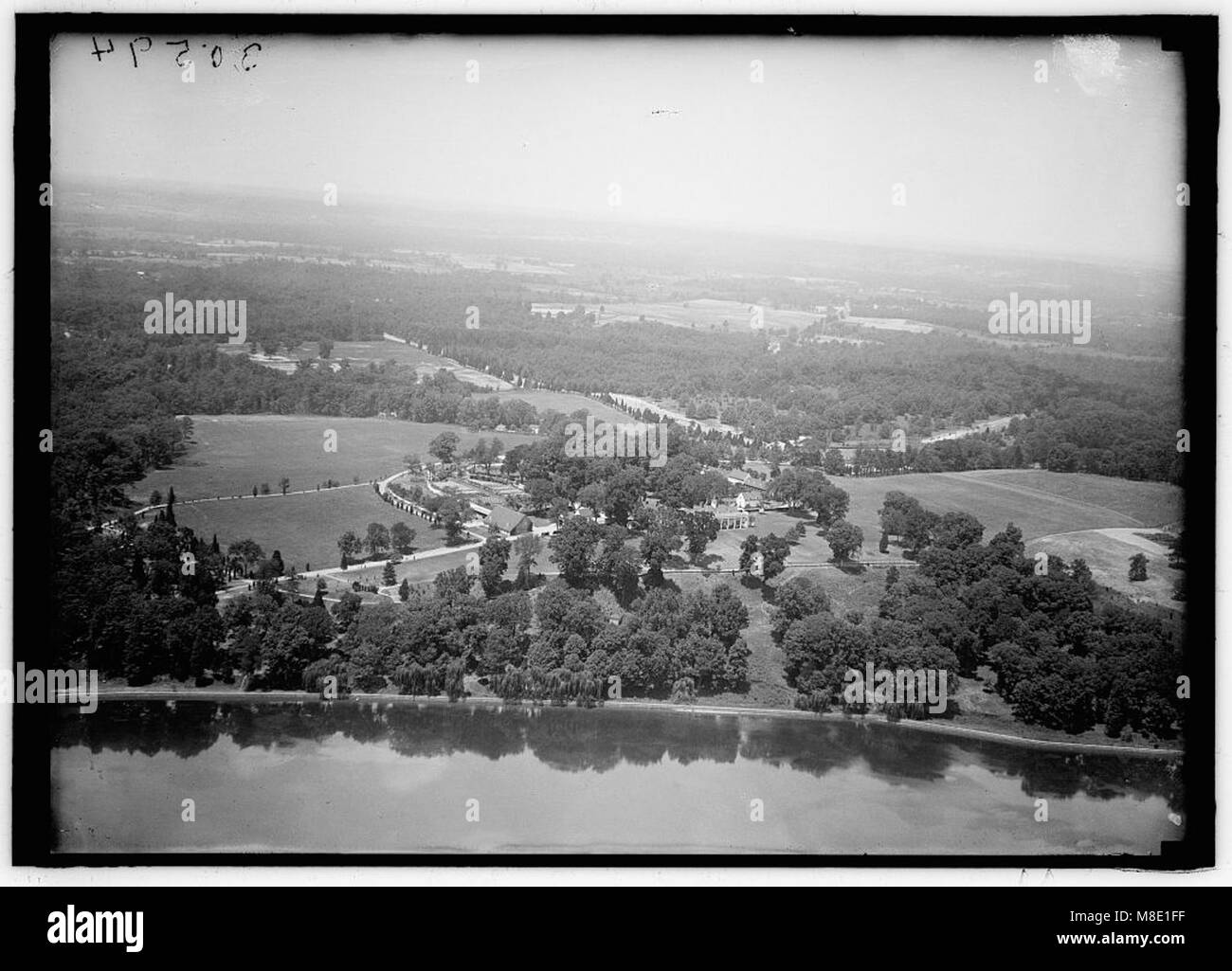 An aerial view of Mount Vernon, George Washington's historic estate in ...