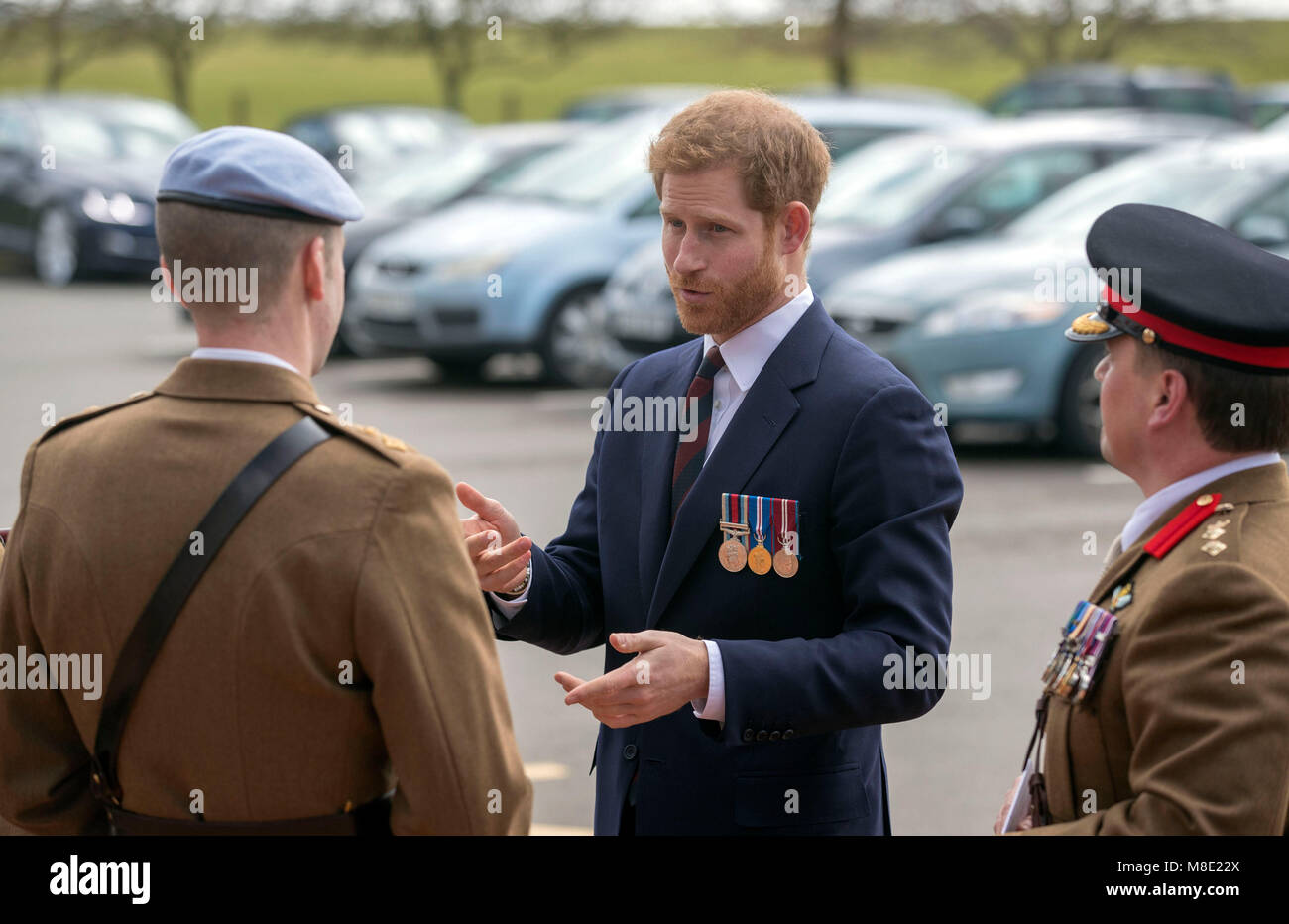 Prince Harry arrives at the Army Aviation Centre in Middle Wallop ...
