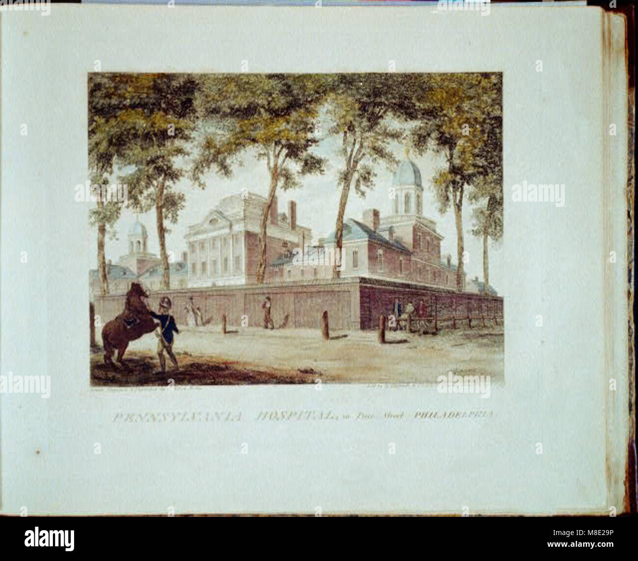 A historic view of Pennsylvania Hospital, located on Pine Street in ...