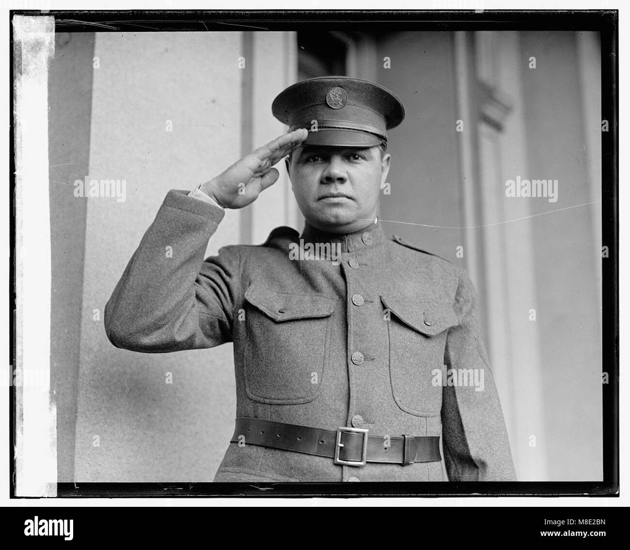This image captures Babe Ruth, one of baseball's most iconic figures ...