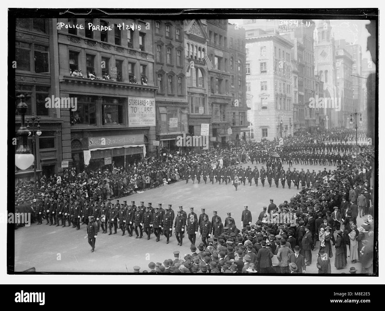 Photograph of a police parade that took place on April 24, 1915 ...