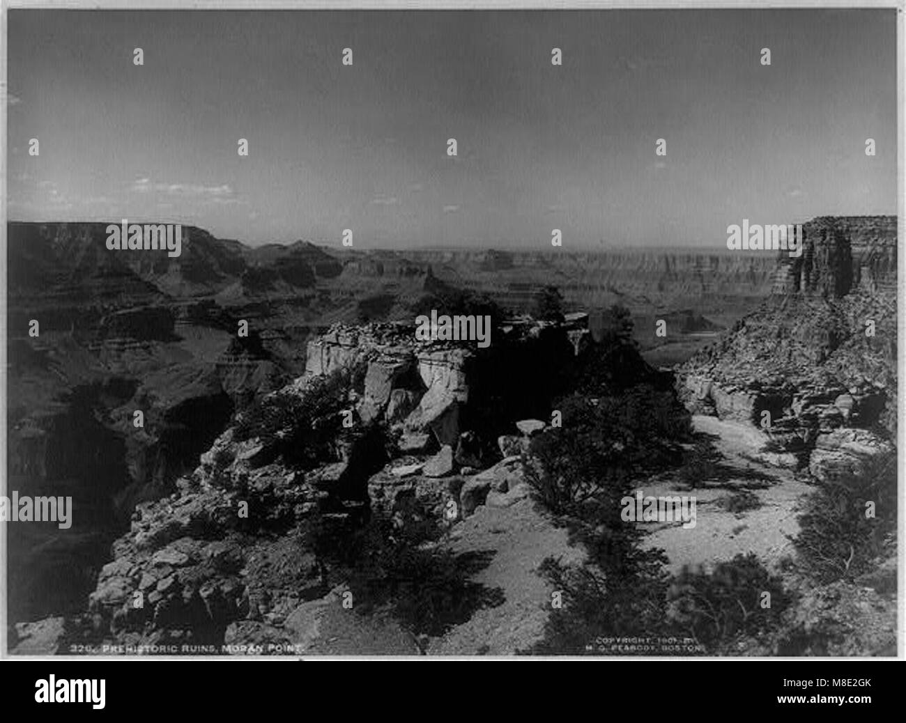 A photograph of prehistoric ruins at Moran Point in Arizona, offering a ...