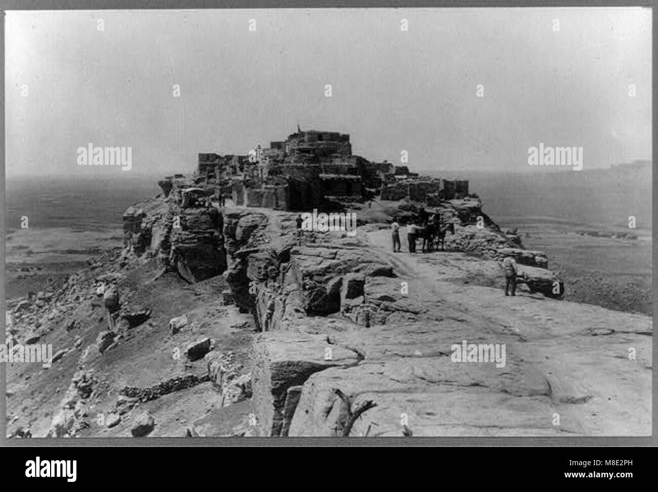 This image shows the Pueblo Indian settlement of Walpi in Arizona. It ...