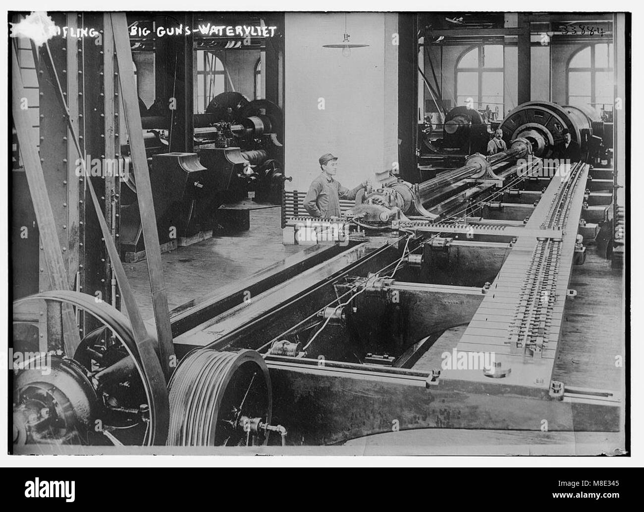 The image 'Rifling Big Guns - Watervliet' depicts the process of ...