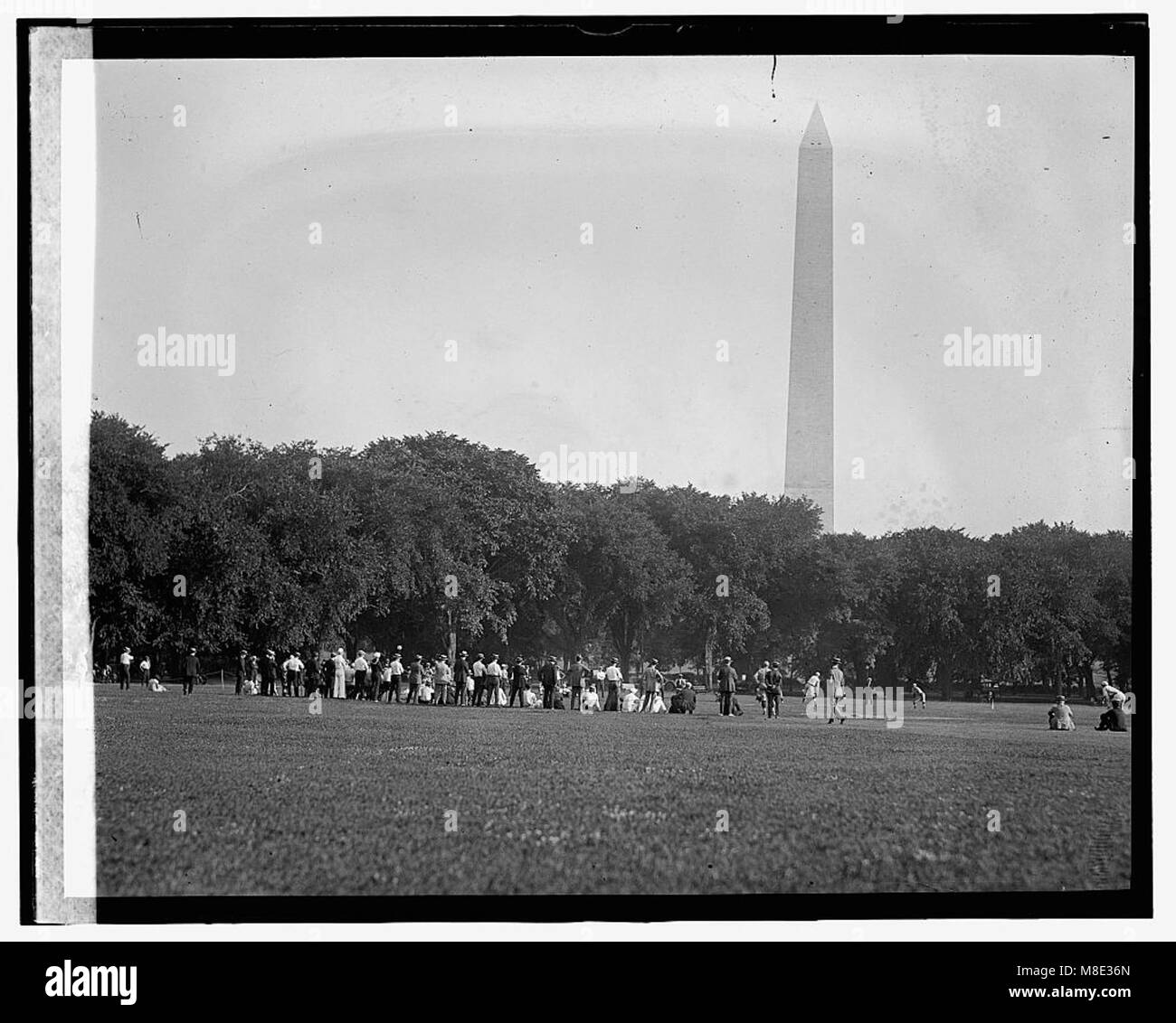 A photograph showing a game of baseball being played on Monument Lot ...
