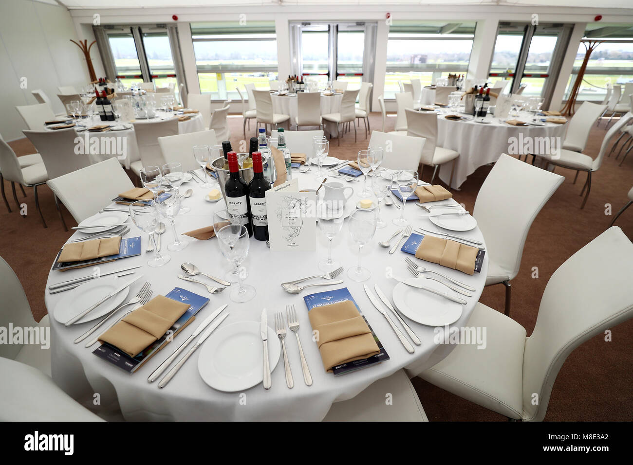 A general view of the table layout in the Long Run boxes Stock Photo ...