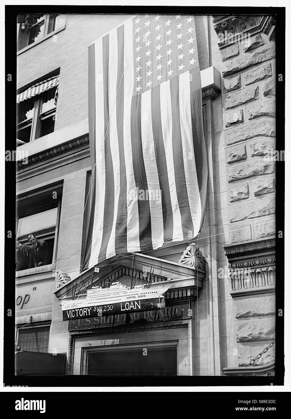 A photograph of the front of the U.S. Shipping Board building ...