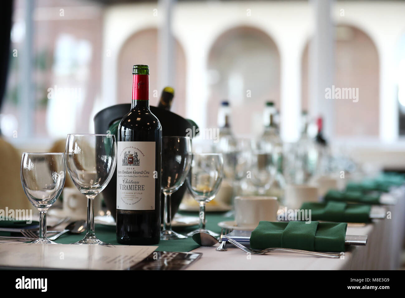 A general view of the table layout in the Gold Cup Restaurant Stock ...