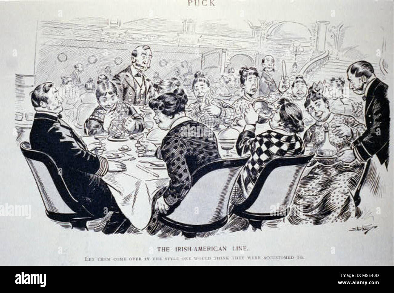 This image depicts the Irish-American line, a reference to the ...