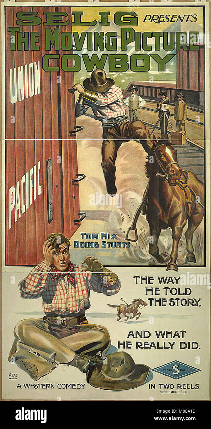 Tom Mix, the famous cowboy actor, known for performing daring stunts ...