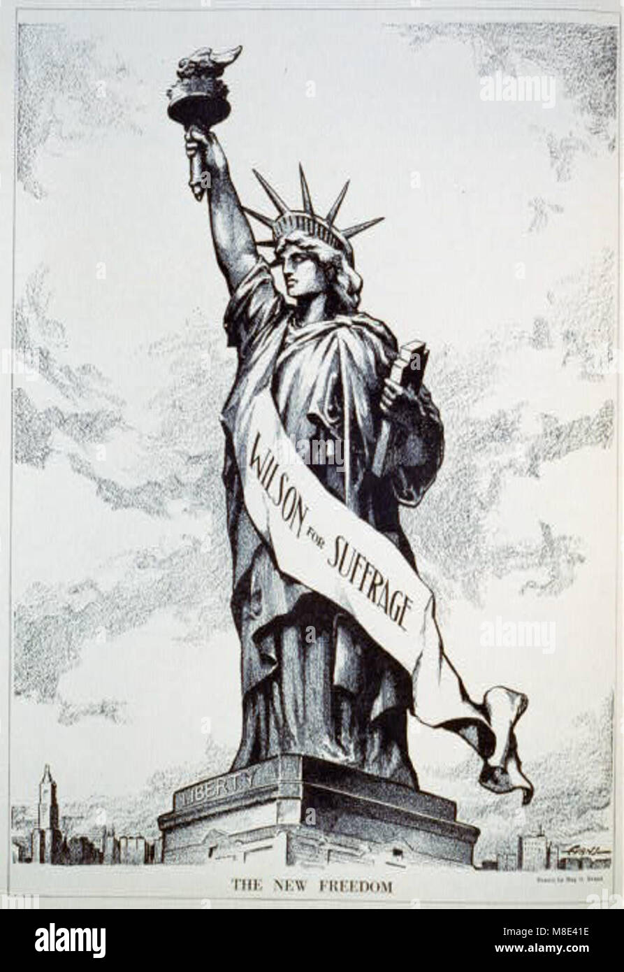 A political cartoon or artwork titled 'The New Freedom,' likely ...