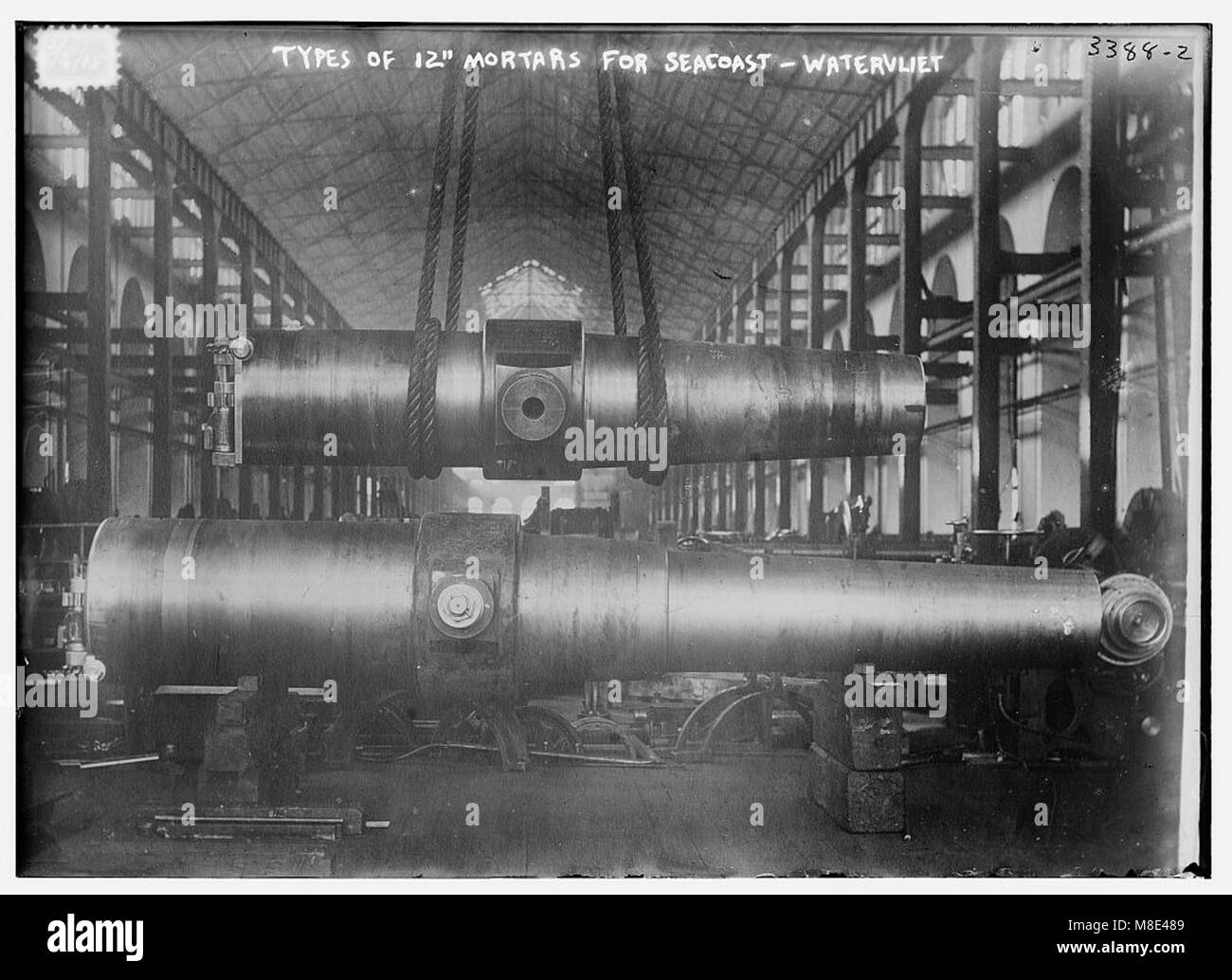 Different types of 12-inch mortars designed for use in seacoast defense ...