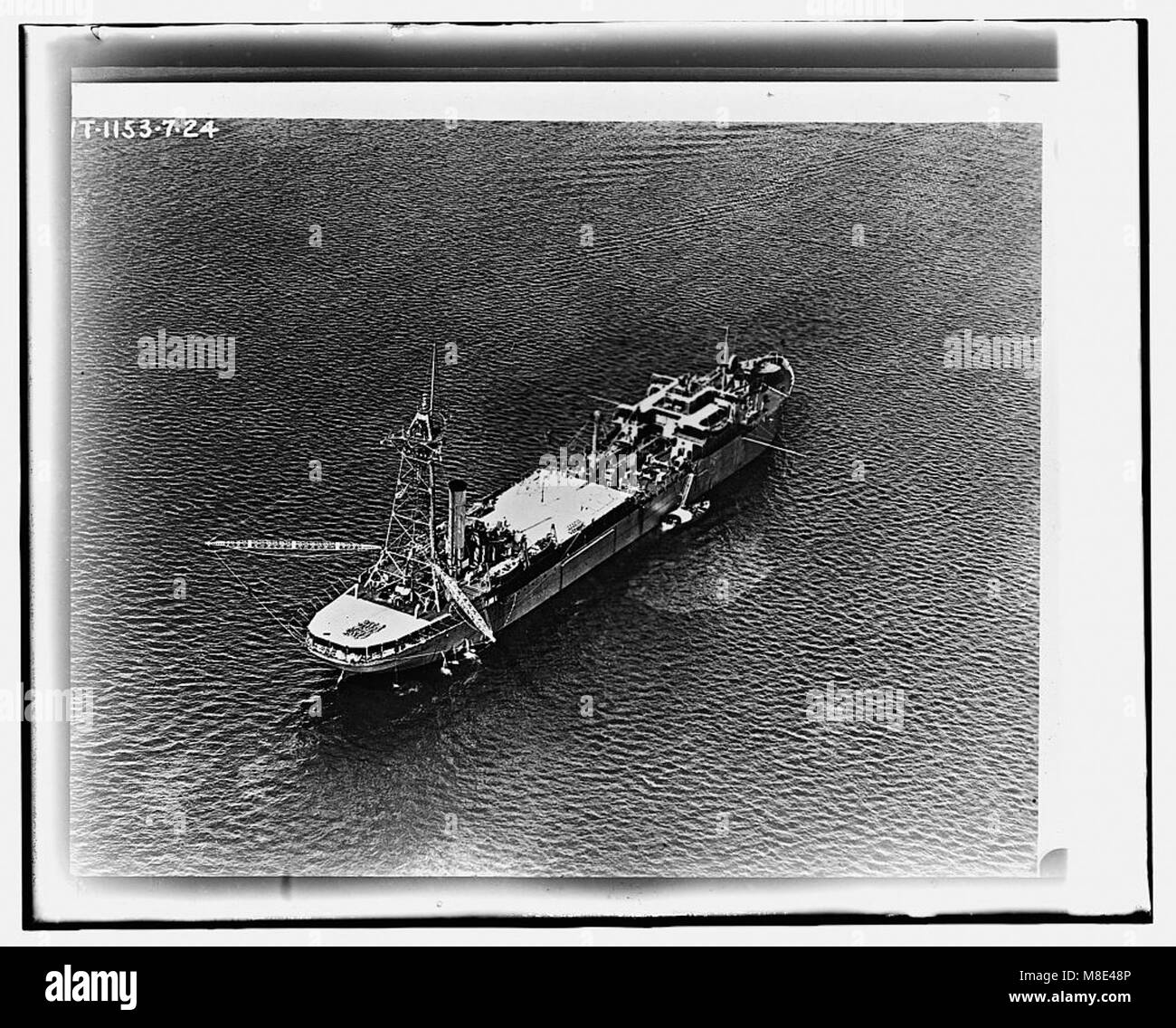 A photograph of the U.S. airship tender USS Patoka, captured on August ...