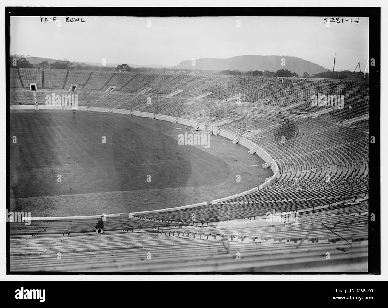 This photograph captures Yale Bowl, a prominent stadium in New Haven ...