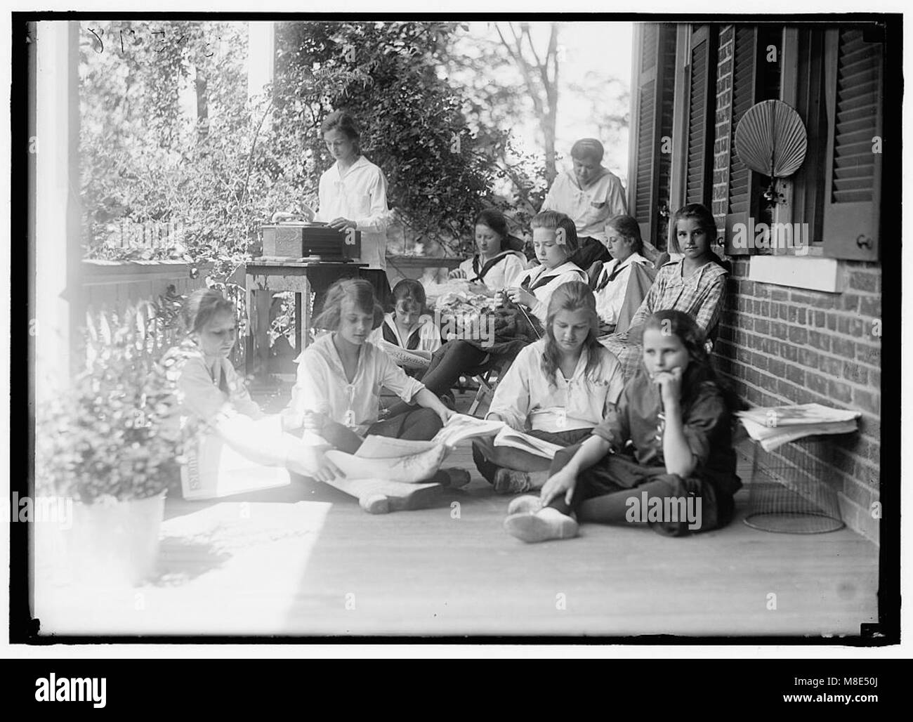 Scenes from a Young Women's Christian Association (YWCA) camp ...