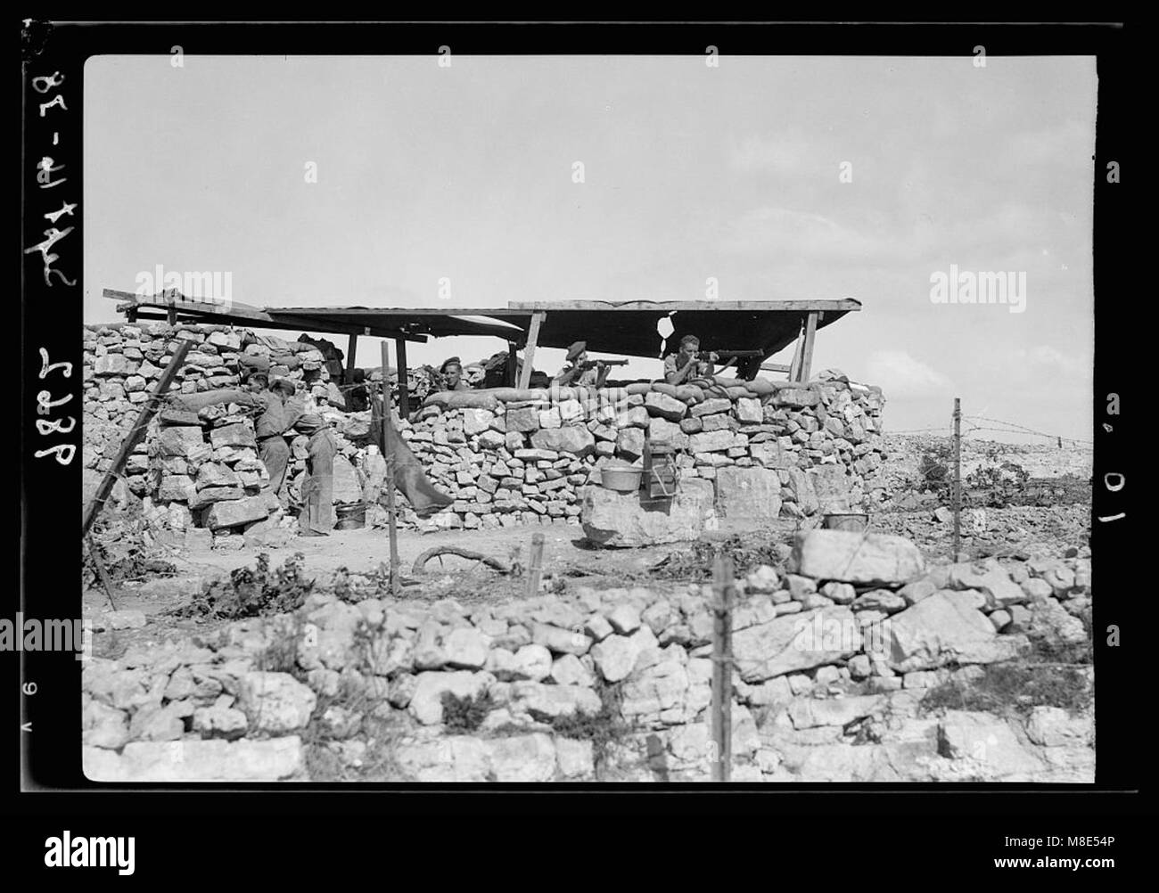 A British military camp located on a hilltop near Lubban, along the ...