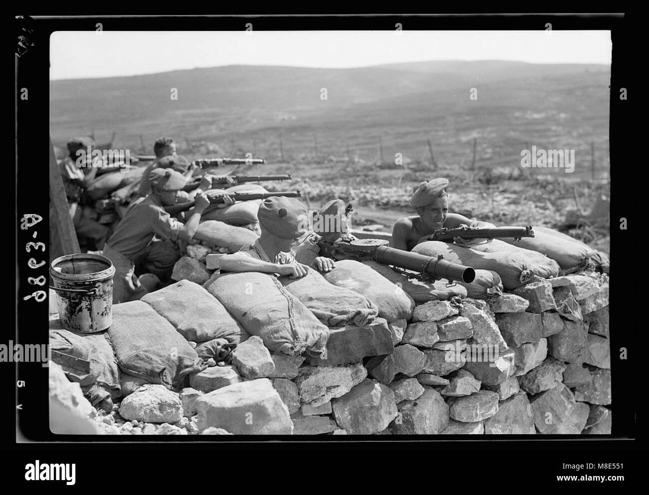 This image depicts a British military camp at kilometer 41 on the ...