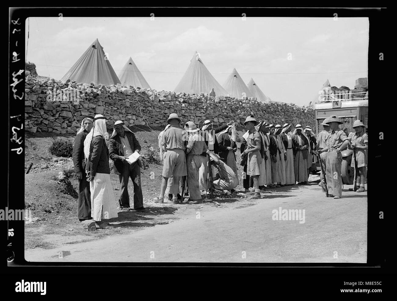 This image depicts a British military camp at Kilometer 41 on the ...