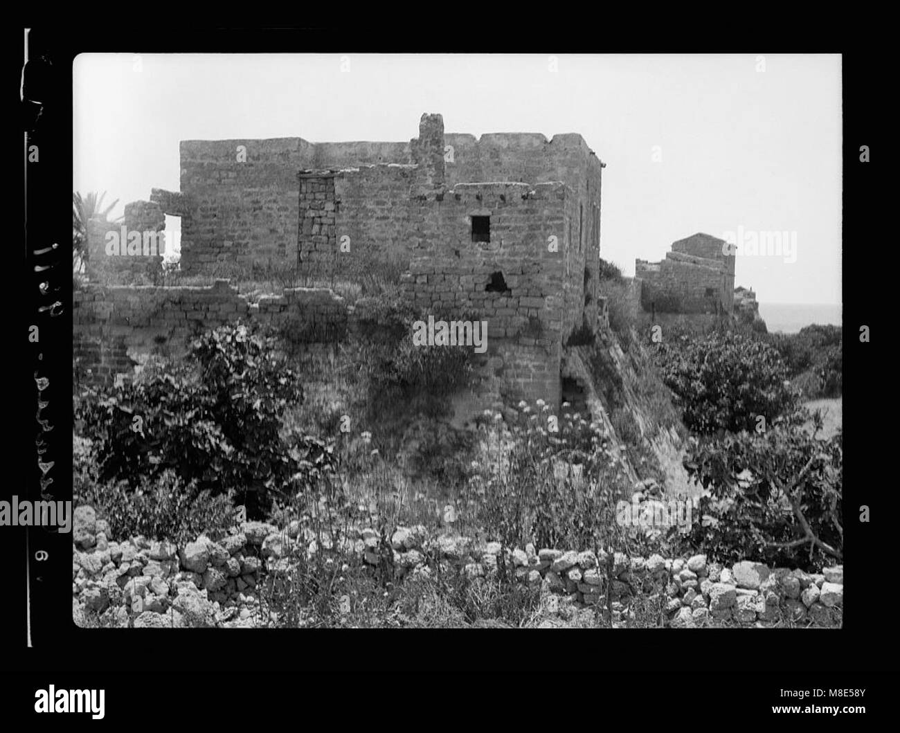 An image of the north-east corner of the Crusader rampart and moat at ...