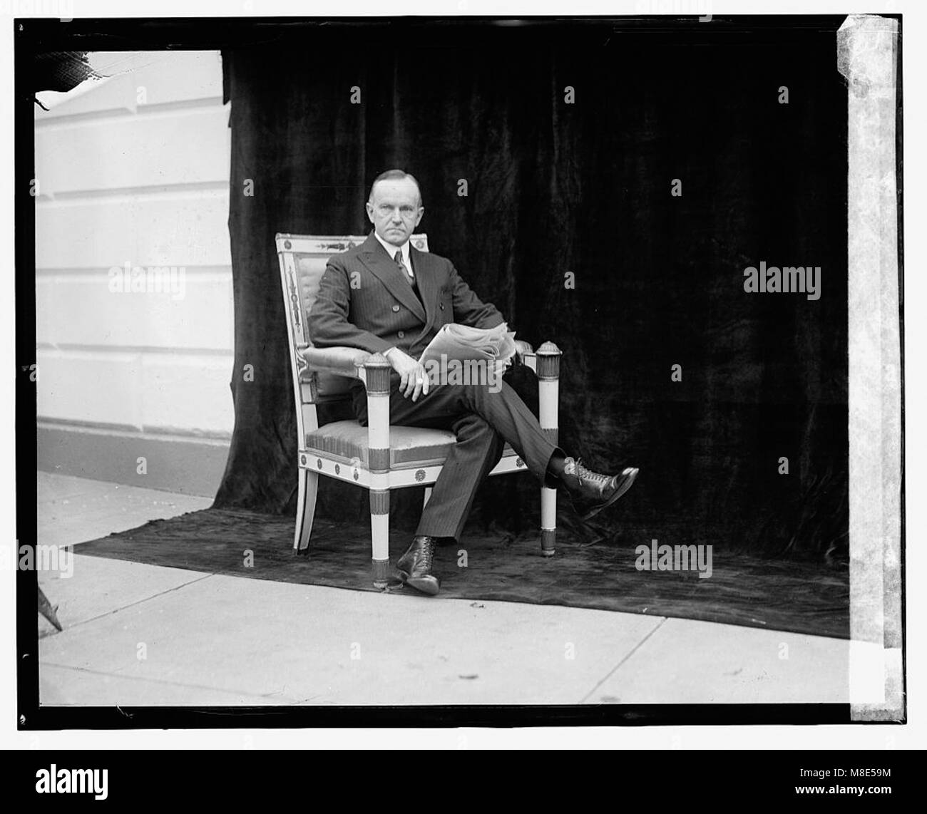 A formal portrait of Calvin Coolidge, the 30th President of the United ...