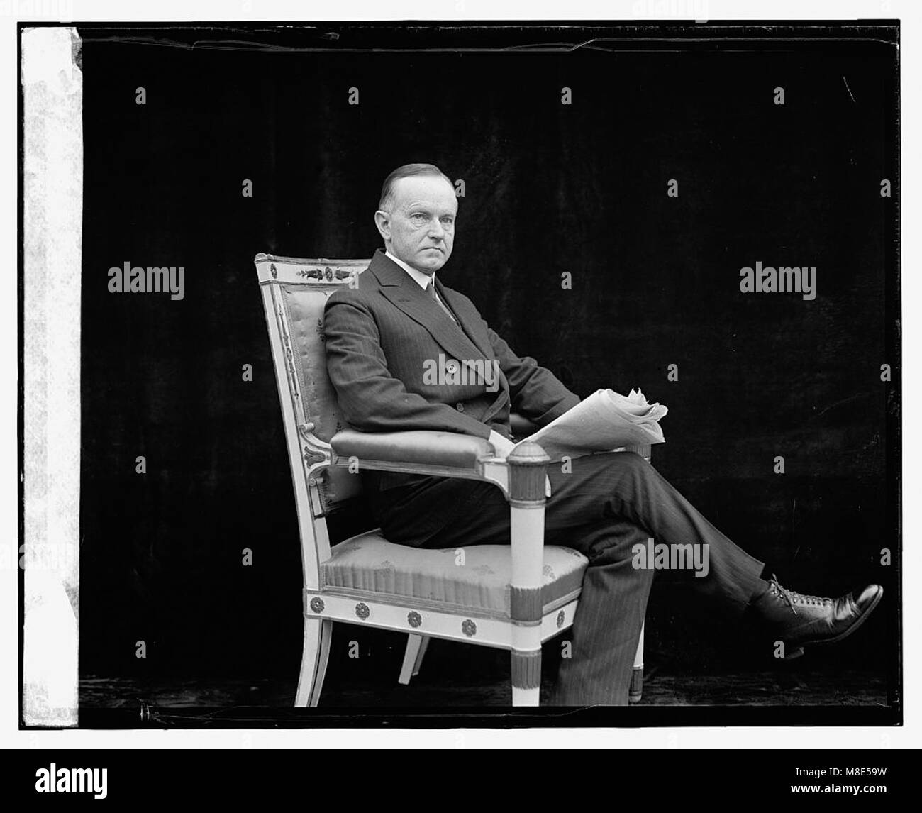 A photograph of President Calvin Coolidge, taken on May 9, 1924 ...