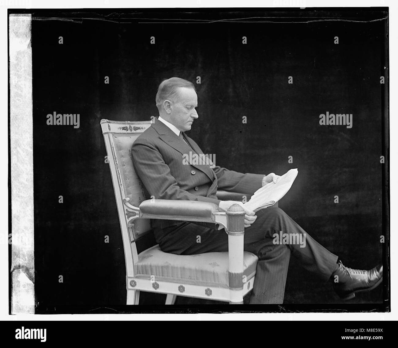 A portrait of U.S. President Calvin Coolidge, captured on May 9, 1924, marking an important ...