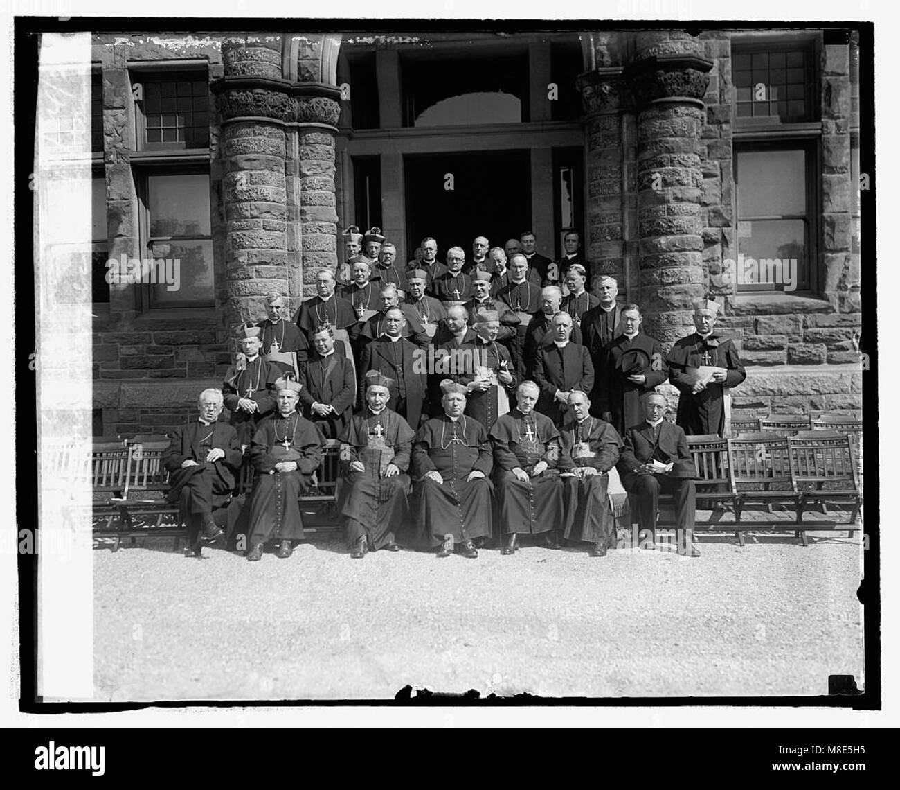 A photograph of church dignitaries attending the Holy Name Society ...