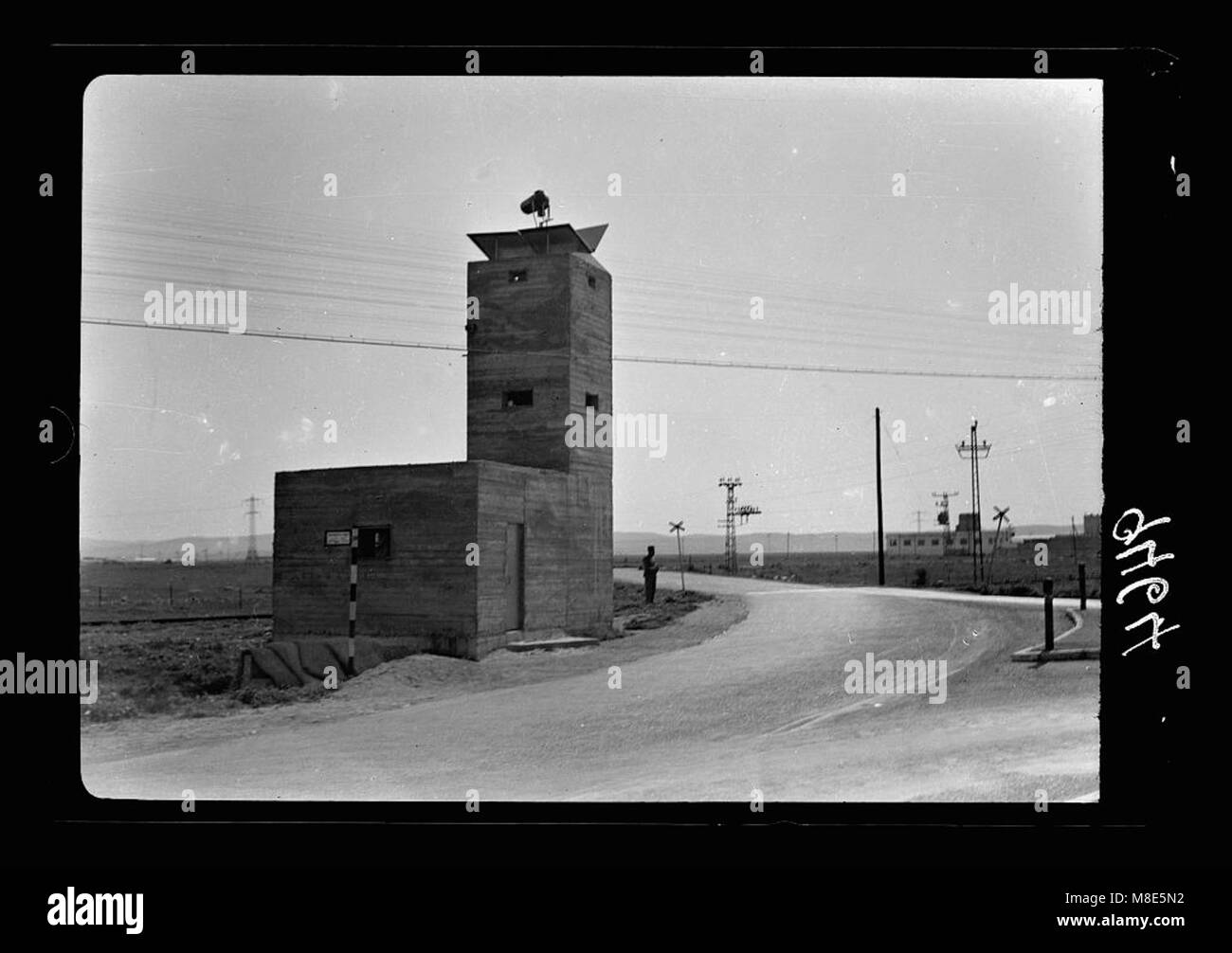 A detailed view of the concrete road house located at the Haifa-Acre ...