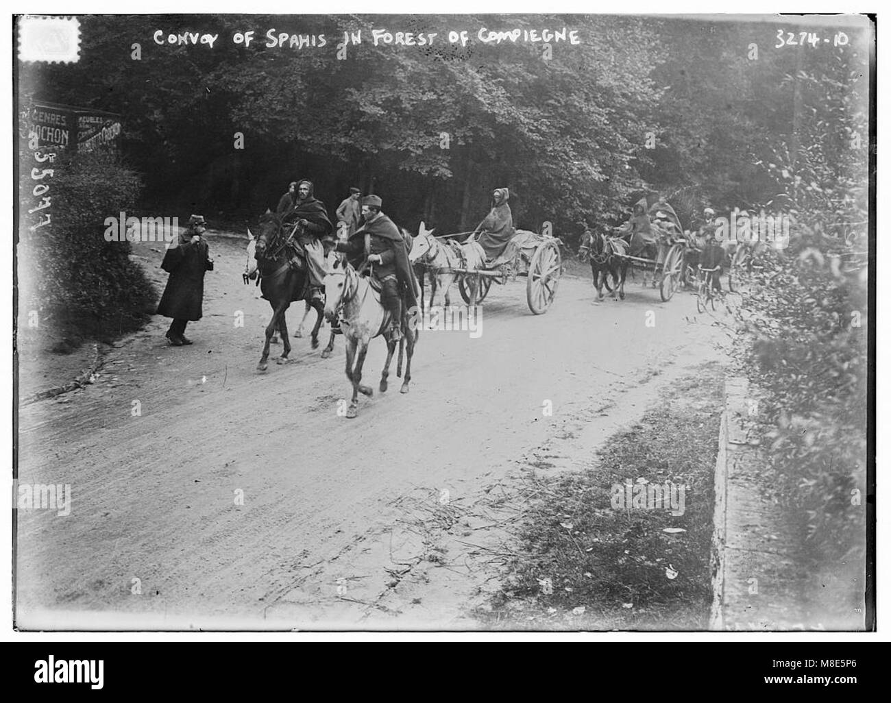 A convoy of Spahis, French colonial cavalry, is seen traveling through ...